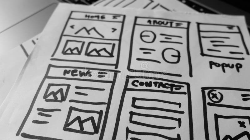 Sketch, Prototype, Framework, Layout Future App Design Project. Stock ...