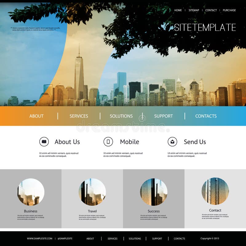Website Design for Your Business with City Skyline Background Stock ...