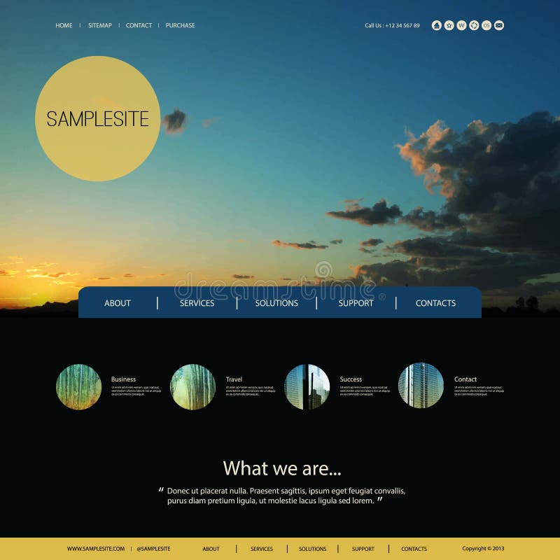Website Design for Your Business with Sunset Image Background Stock ...