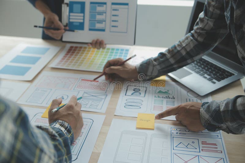 Website Designer Creative Planning Application Development Draft Sketch ...