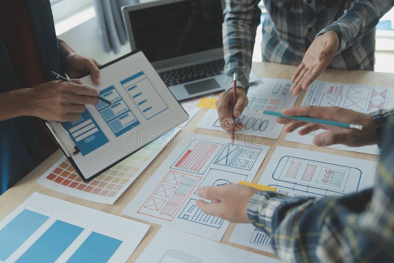 Website Designer Creative Planning Application Development Draft Sketch ...