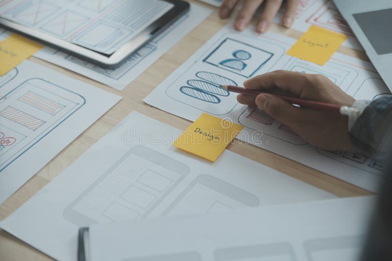 Website Designer Creative Planning Application Development Draft Sketch ...