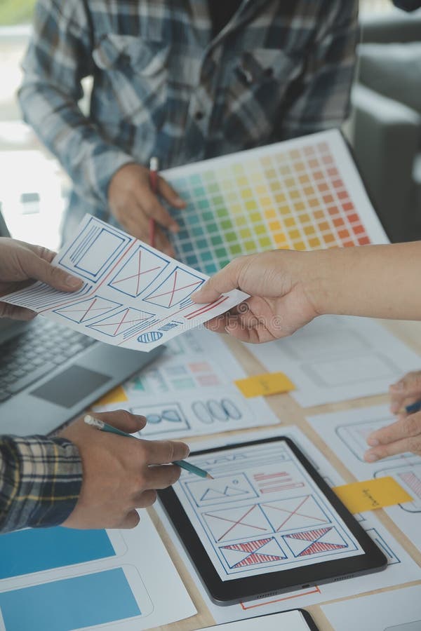 Website Designer Creative Planning Application Development Draft Sketch ...