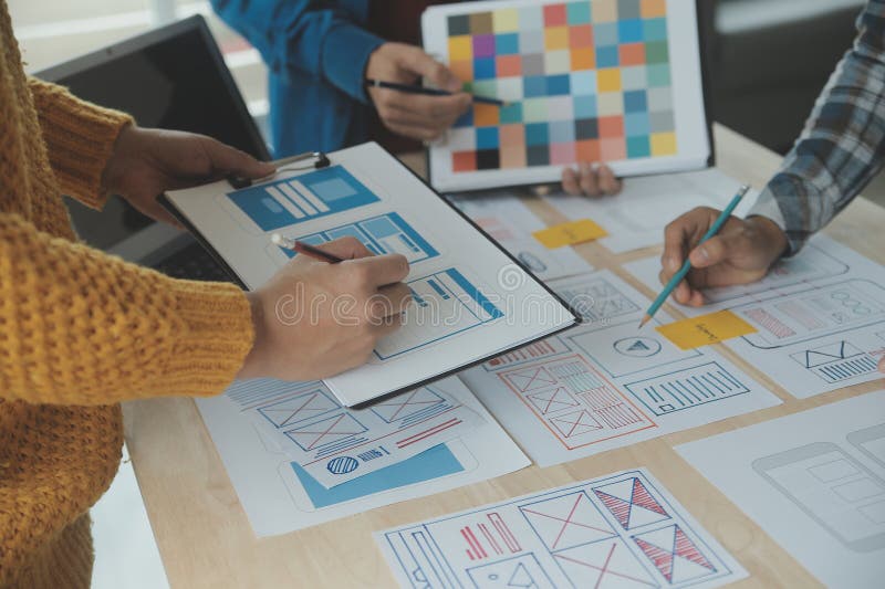 Website Designer Creative Planning Application Development Draft Sketch ...