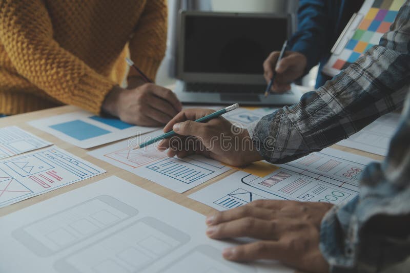 Website Designer Creative Planning Application Development Draft Sketch ...