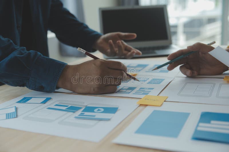 Website Designer Creative Planning Application Development Draft Sketch ...