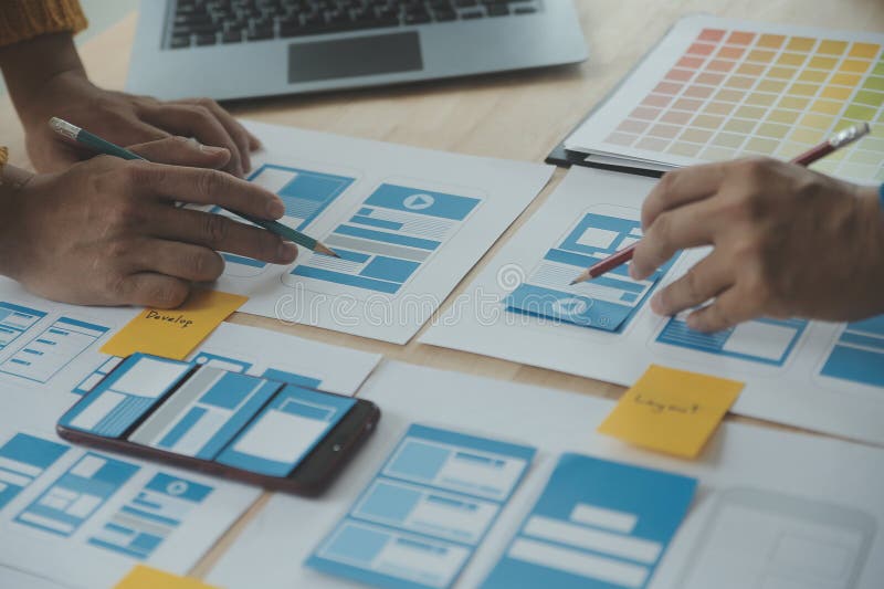 Website Designer Creative Planning Application Development Draft Sketch ...