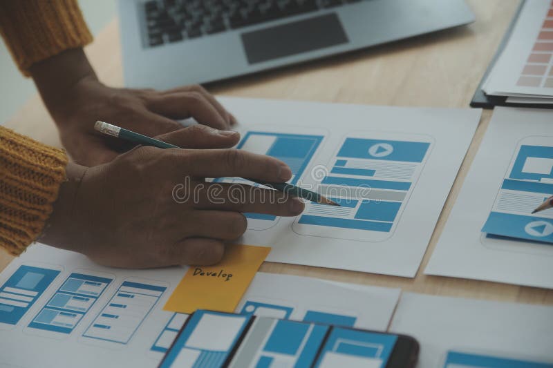 Website Designer Creative Planning Application Development Draft Sketch ...