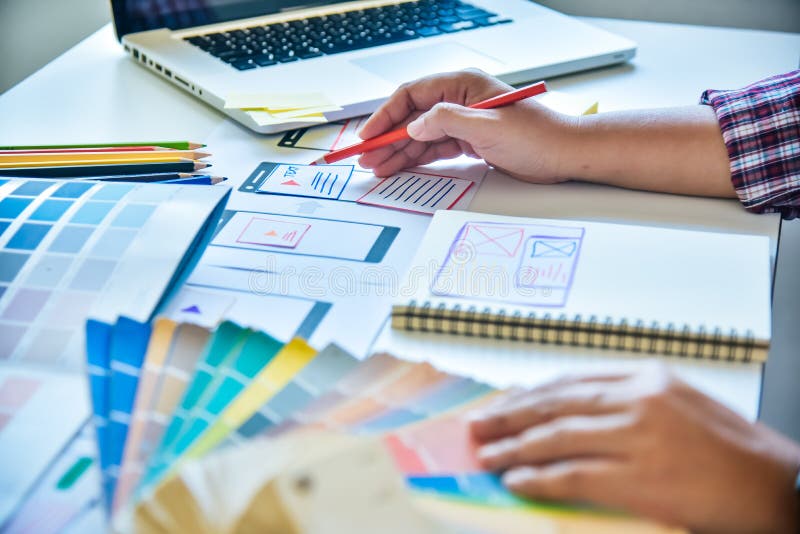 Website Designer Creative Planning Application Development Graphic ...