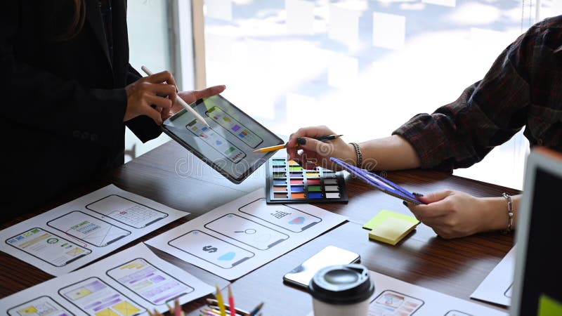 Website Developer Team Brainstorming and Planning about Mobile App ...