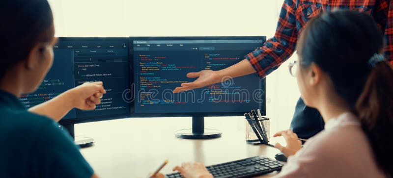 Website Developer Team Brainstorming and Sharing Idea at Office ...