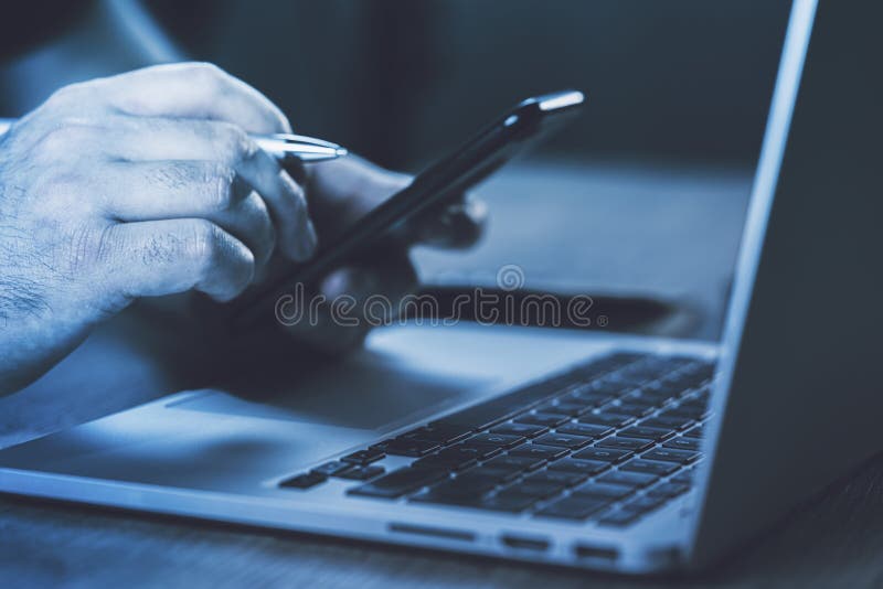 Website Developer Working Using Laptop at the Office Stock Image ...