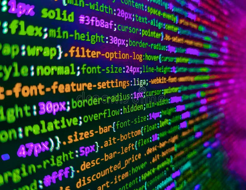 Coding Programmer Abstract Background Displaying Program Code On Computer Programmer