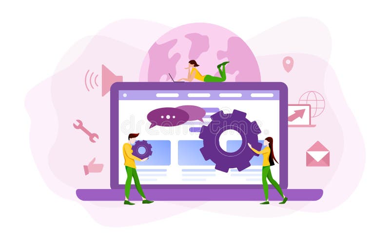 Website Development Concept. Web Page Programming and Making Interface ...