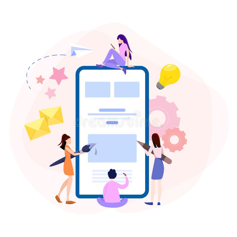 Website Development Concept. Web Page Programming and Making Interface Stock Vector ...