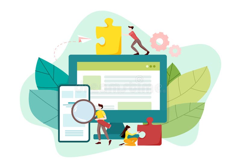 Website Development Concept. Web Page Programming and Making Interface ...