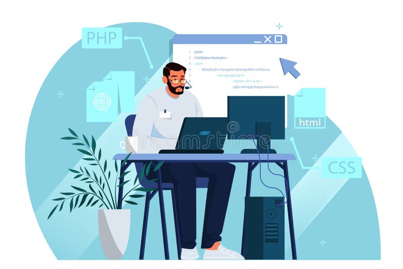 Coding Concept Illustration Stock Vector - Illustration of background ...