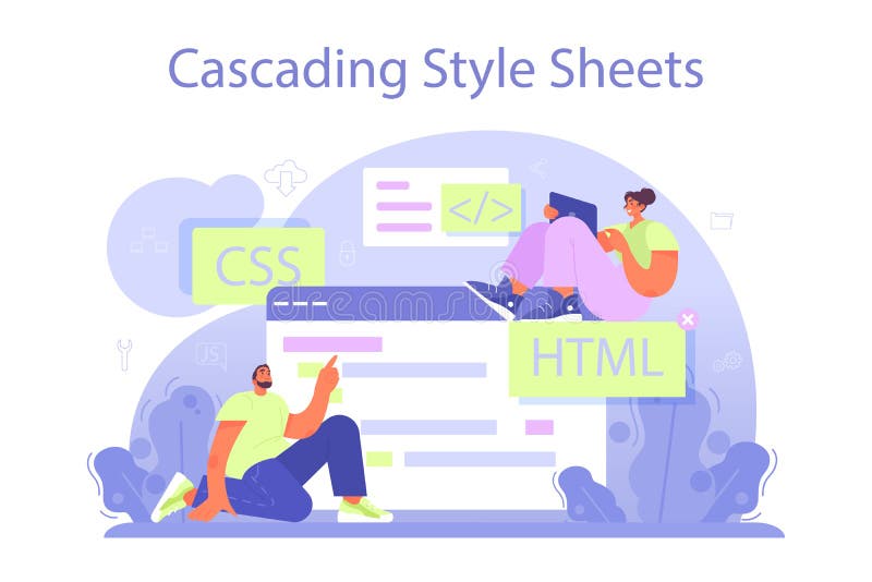 Website Development. HTML Coding Process Stock Vector - Illustration of layout, site: 252329830