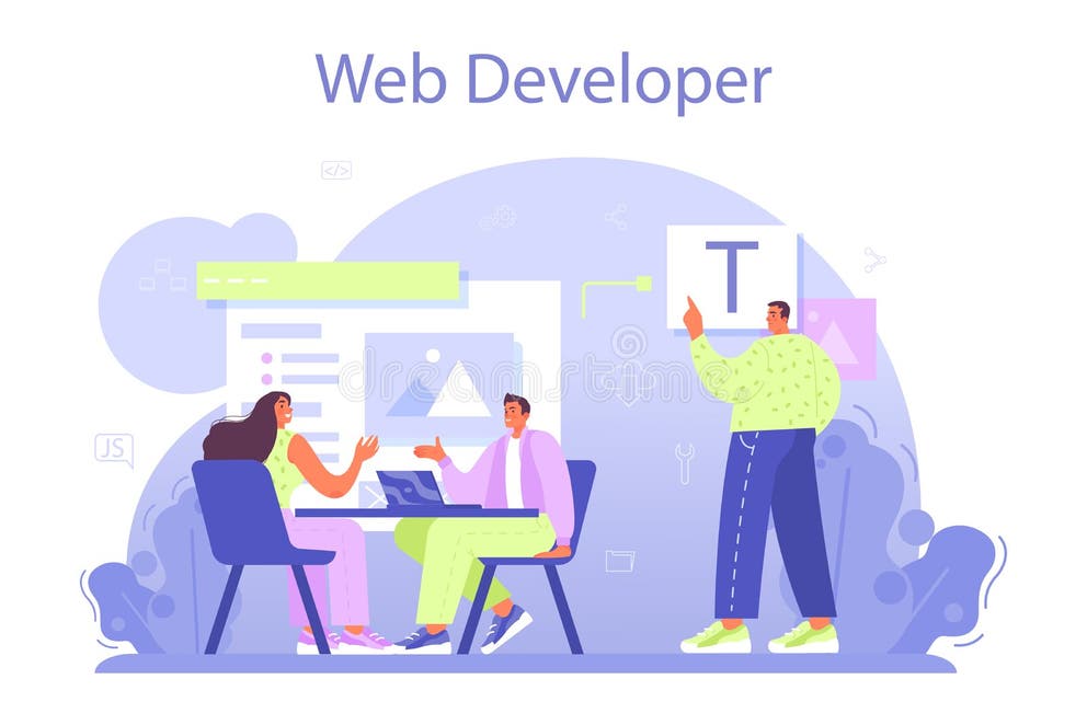 Website Development. HTML Coding Process Stock Vector - Illustration of ...