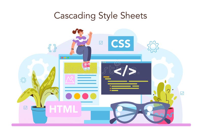 Html, css coding stock illustration. Illustration of business - 17431590