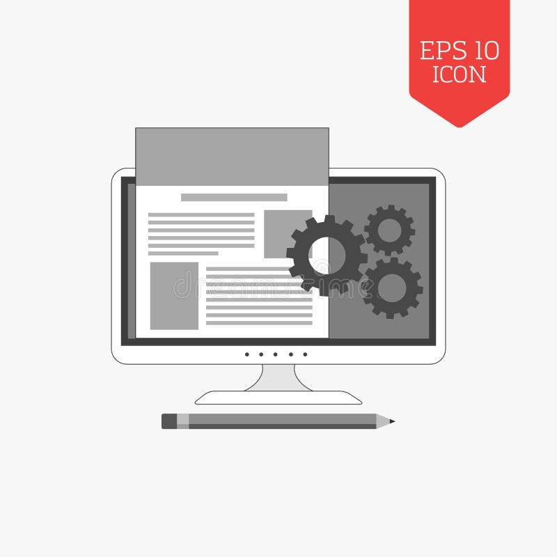 Website Development Icon. Flat Design Gray Color Symbol Stock Vector ...