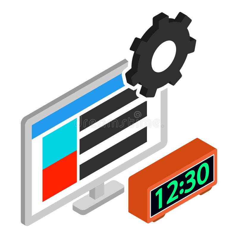Website Development Icon, Isometric Style Stock Vector - Illustration ...