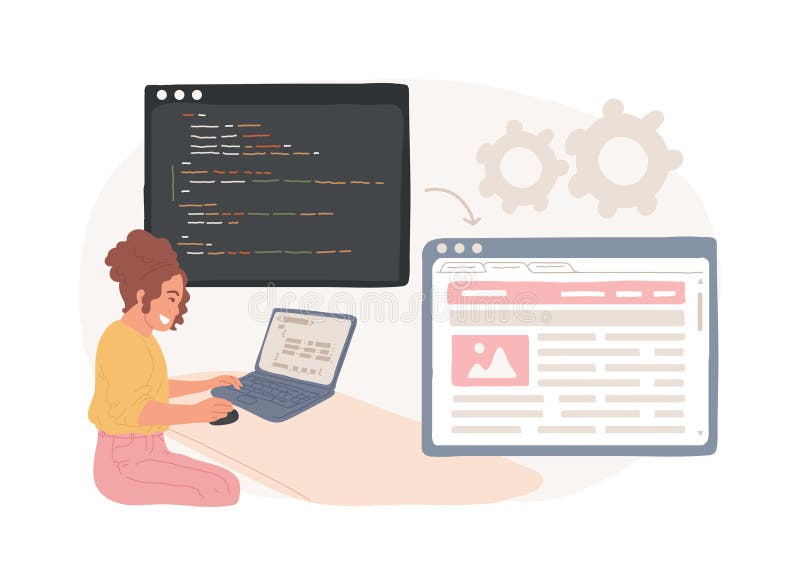 Webpage Programming Isolated Concept Vector Illustration Set. Stock Illustration - Illustration ...