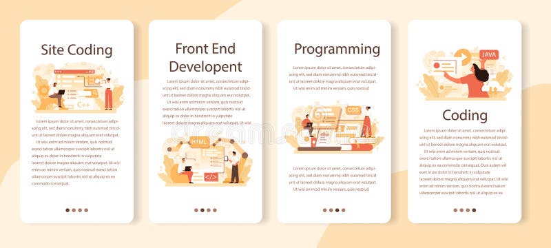 Website Development Mobile Application Banner Set. Support and ...