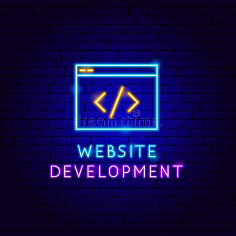 Website Development Neon Label Stock Vector - Illustration of ...