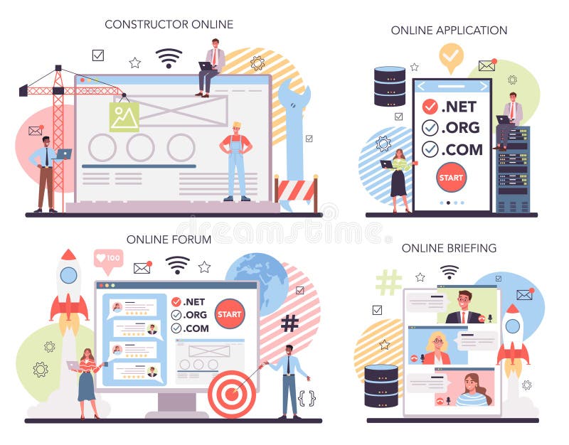 Website Development Online Service or Platform Set. Support Stock ...