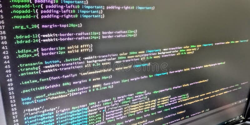 Programmer Code Laptop Web Developer Designing Stock Image - Image of ...