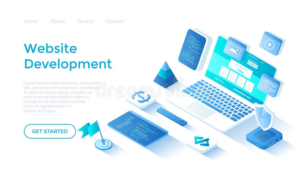 Website Development Programming Coding. Design, User Experience UX, User Interface UI Stock ...