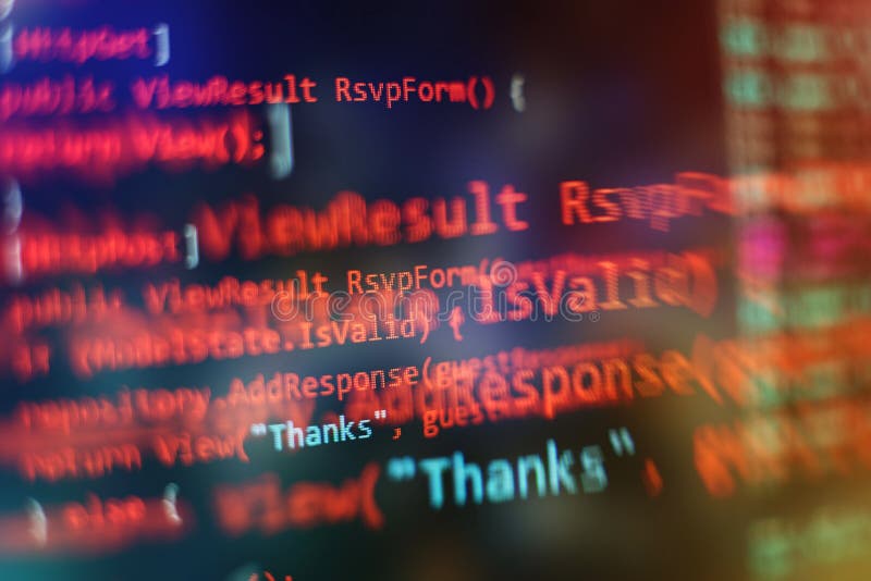 Website Development. Server Logs Analysis. Closeup Developing Programming and Coding ...