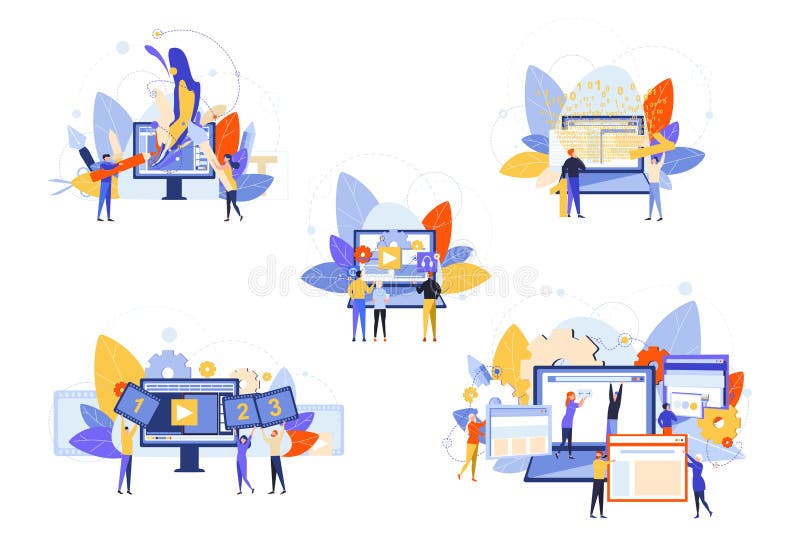 Website Development, Software Testing, Graphic Design Set Concept Stock ...