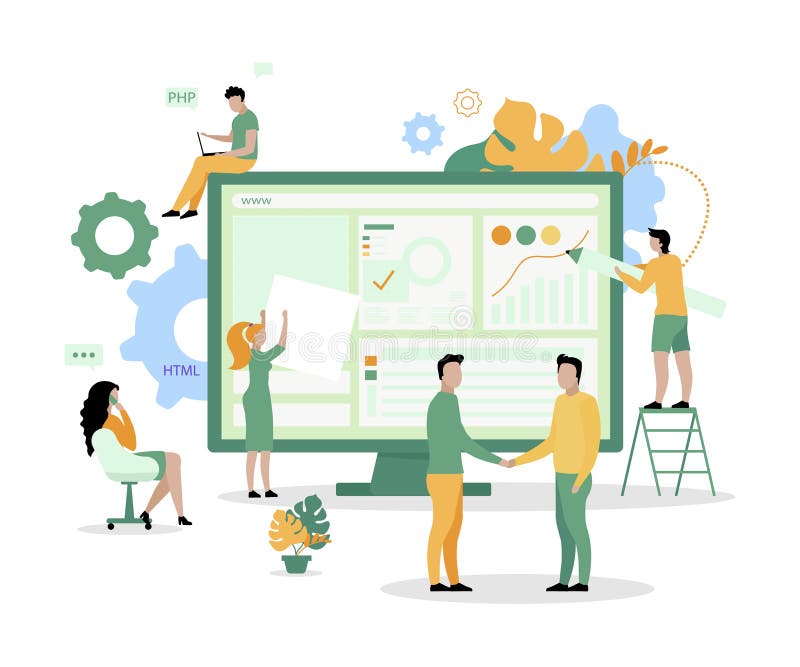Website Development Squad Flat Concept Vector Illustration Stock Vector ...