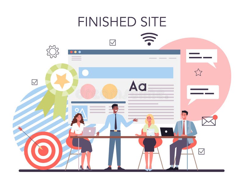 Website Development. Support and Development Service Stock Vector ...