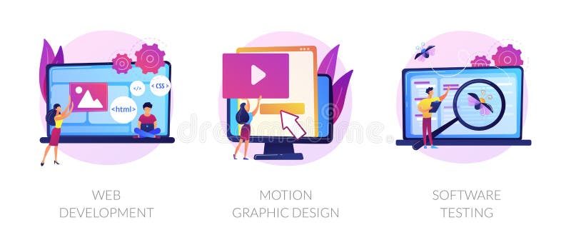 Animation Designer at Workplace Vector Concept Stock Illustration - Illustration of software ...