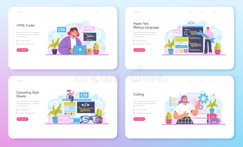 Html, css coding stock illustration. Illustration of business - 17431590