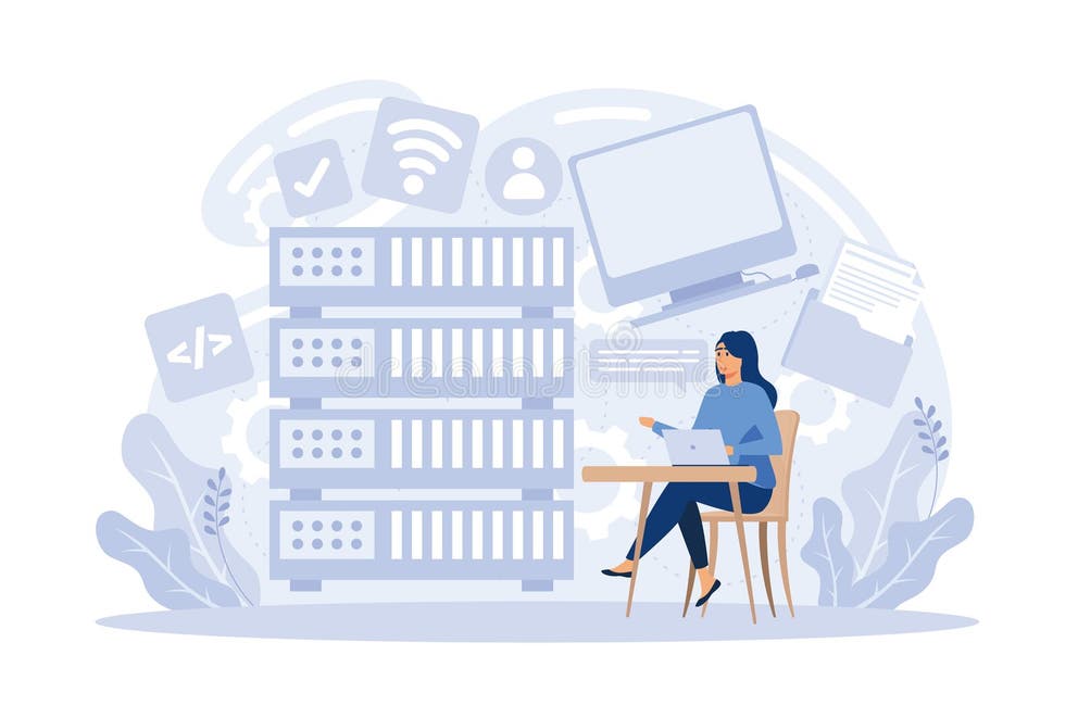 Website Development Web Design Programming And Coding Stock Vector Illustration Of Computer