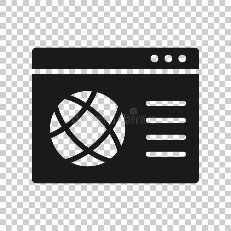Website Domain Icon in Flat Style. Global Internet Address Vector ...