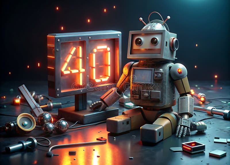 Broken Robot Activates Terminal in Post-Apocalyptic Flood Stock ...