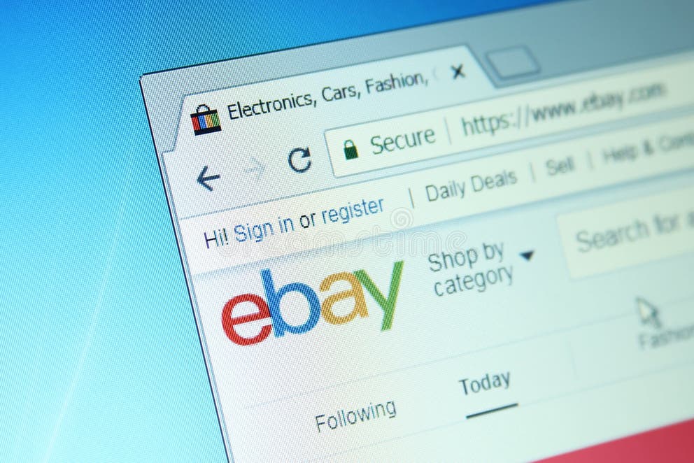 Ebay website editorial photo. Image of vector, tablet - 124883176