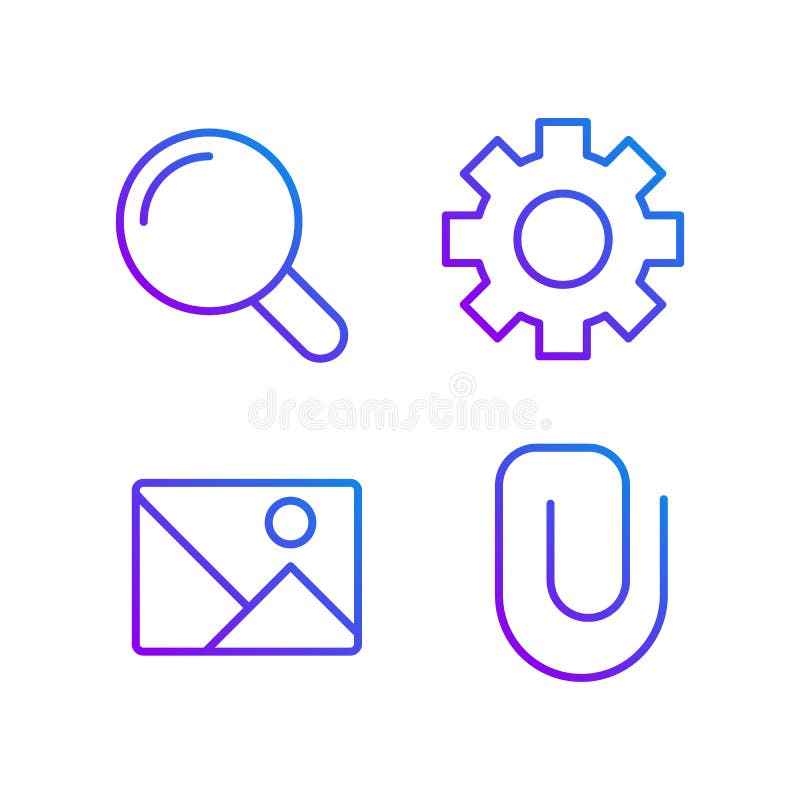 Website Elements Pixel Perfect Gradient Linear Vector Icons Set Stock ...