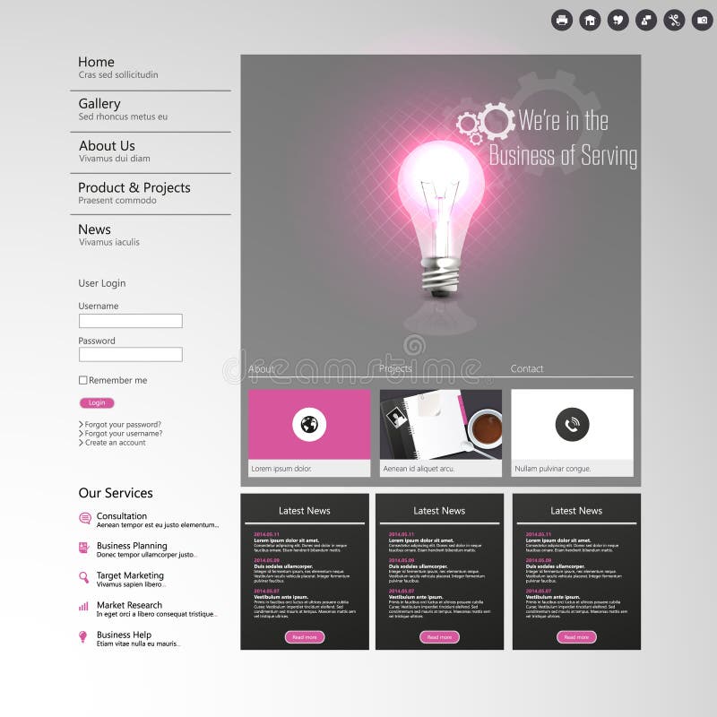 Website Elements/Template Design for Your Business Site Stock Vector ...