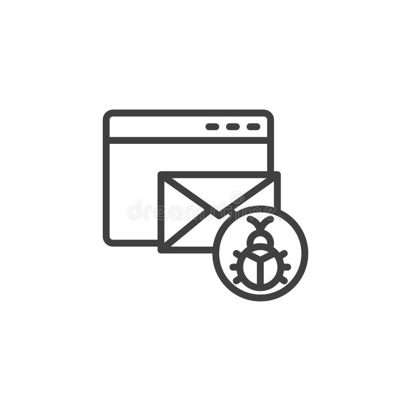 Email phishing line icon stock vector. Illustration of phishing - 227456984