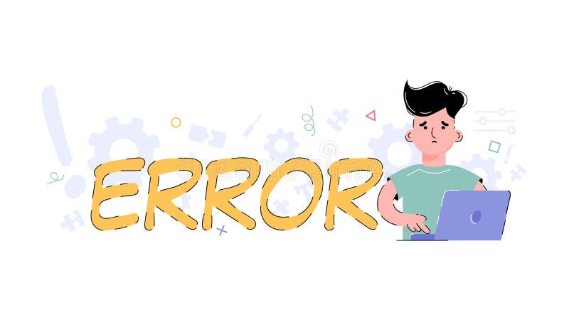 Website Error. Frustrated and Distressed Guy Staring at a Laptop ...