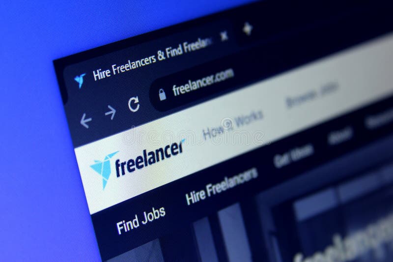 Freelancer website logo editorial stock photo. Image of businesses ...