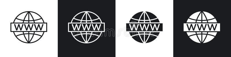 Website Globe Vecor Icon Set Stock Vector - Illustration of button ...