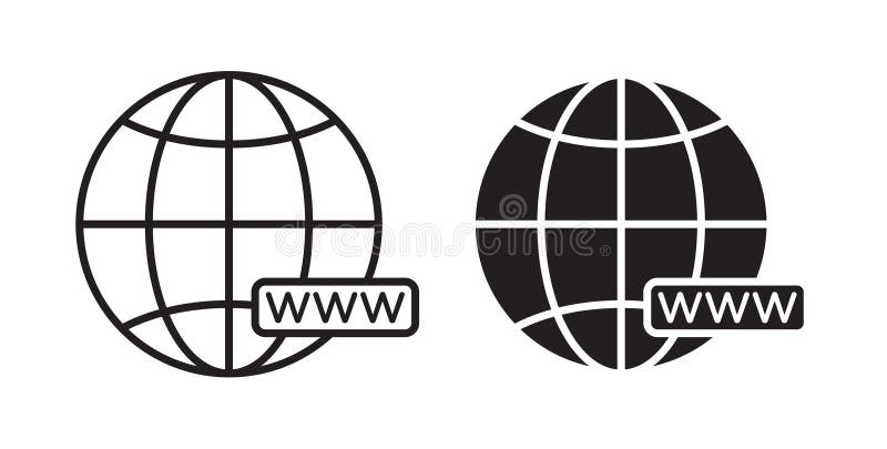 Website Globe Vecor Icon Set Stock Illustration - Illustration of mail ...