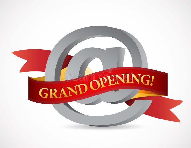 Website Grand Opening Banner Illustration Design Stock Illustration ...
